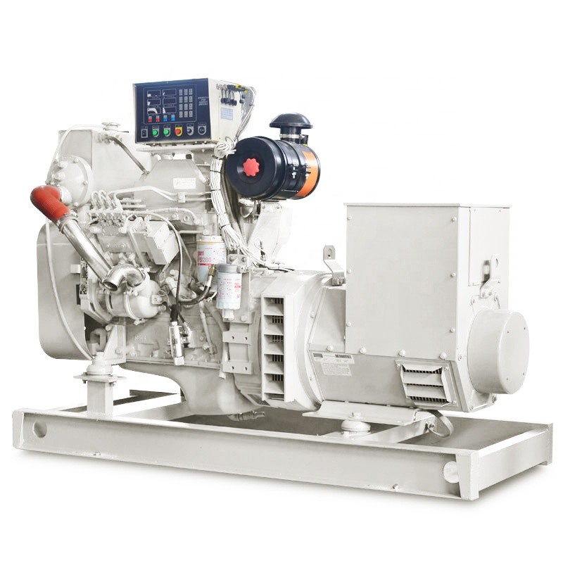 White Color Marine Diesel Generator Set 85kw 106kva Cummins 6BT5.9 ...
